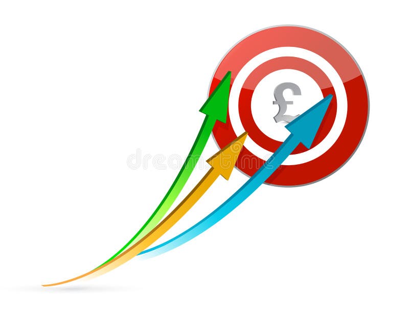 Pound Arrows Pointing Target Stock Illustration - Illustration of arrow ...