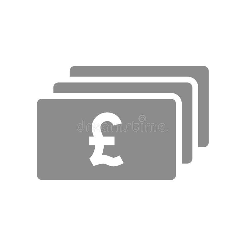 Pound Bill Stack Vector Icon Stock Vector - Illustration of sign ...
