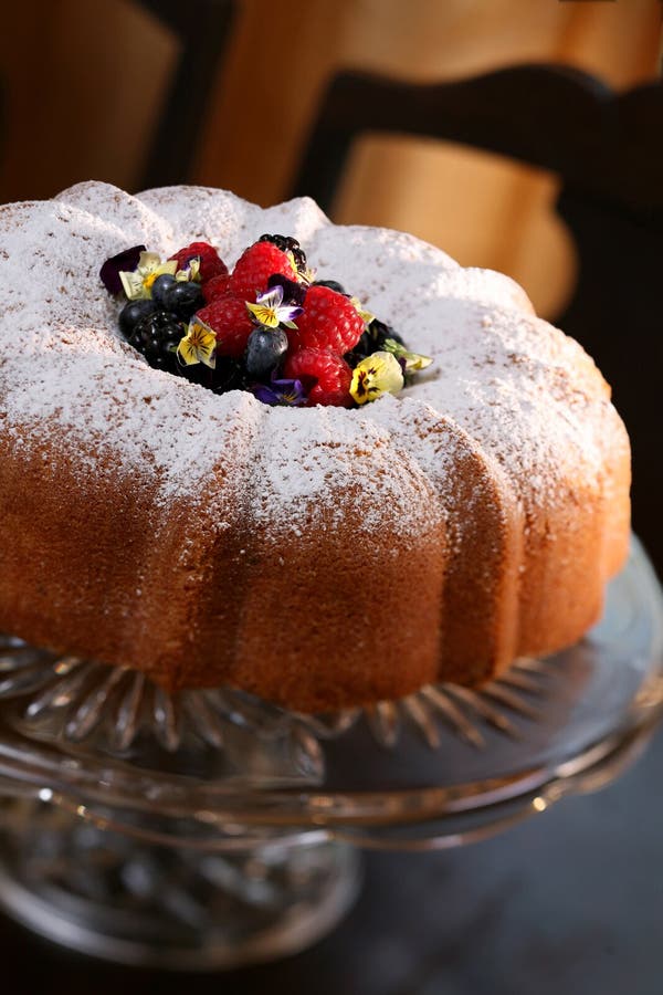 Pound Cake with Berries - Clipping Path Stock Photo - Image of single ...