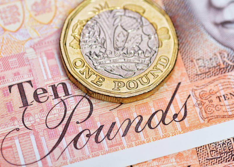 Pound Coin on a Ten Pound Note Editorial Image - Image of great, united ...