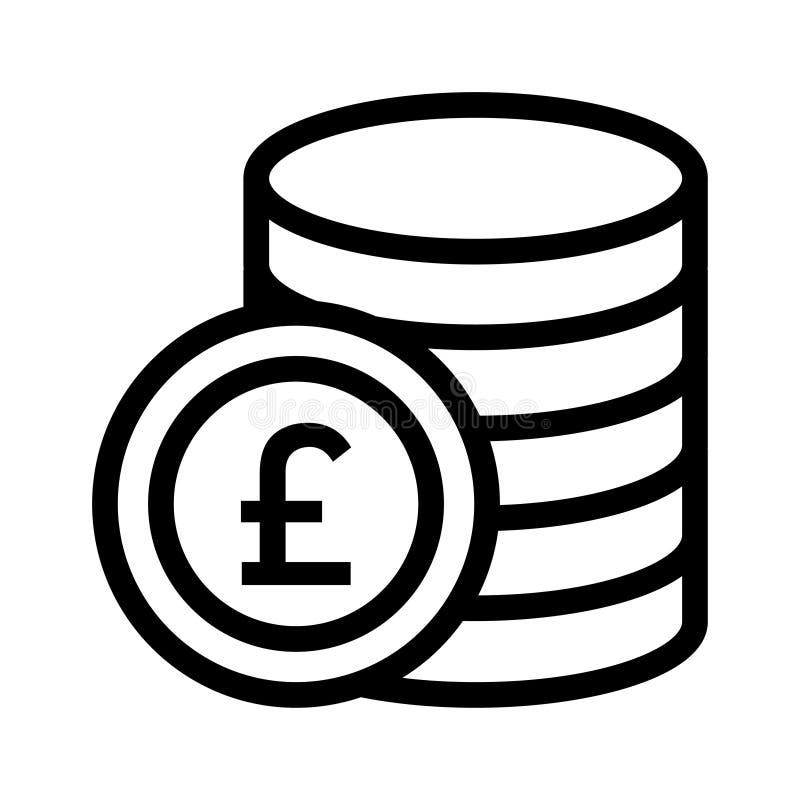 Pound coin icon stock vector. Illustration of sign, line - 100494071
