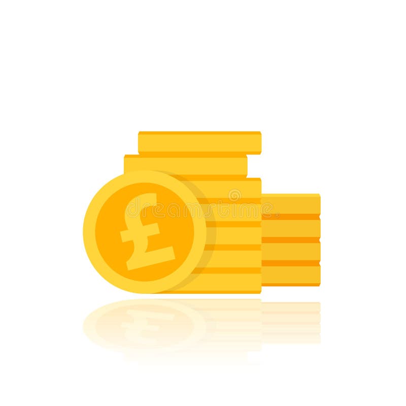 Pound coins stack, vector stock vector. Illustration of investment ...