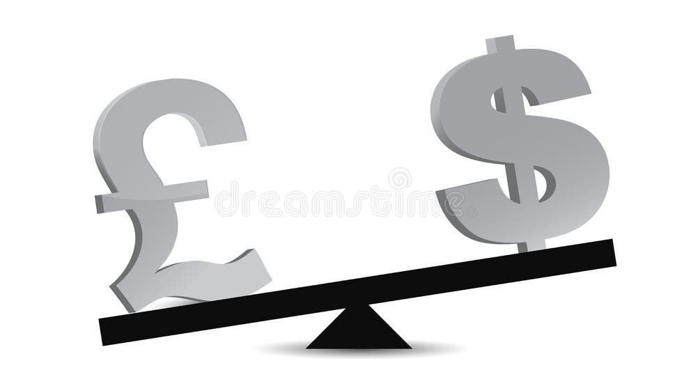 Pound and dollar balance stock illustration. Illustration of home ...