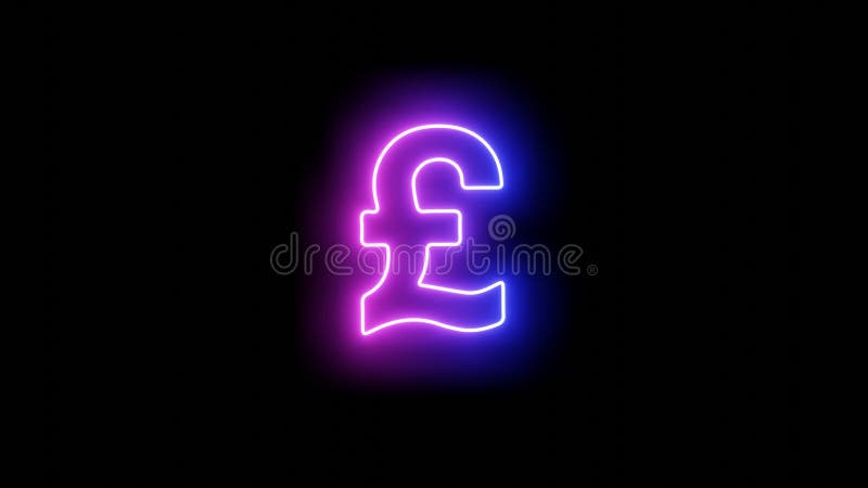 Pound Euro Glowing Logo in Neon Light Neon Sign and Neon Light Stock ...