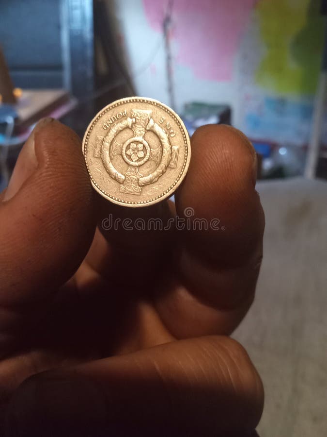 1 Pound Gold Coin Back Side 1996 Stock Image - Image of coin, back ...