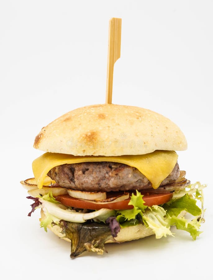 300 Pound Gourmet Burger with Cheddar Cheese Stock Image - Image of ...