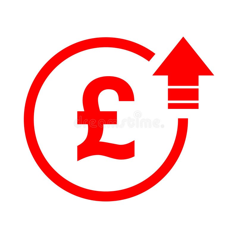Pound High Symbol, Cost Increase Icon. Growth Profit Bussiness Sign ... Pound High Symbol, Cost Increase Icon. Growth Profit Bussiness Sign ...