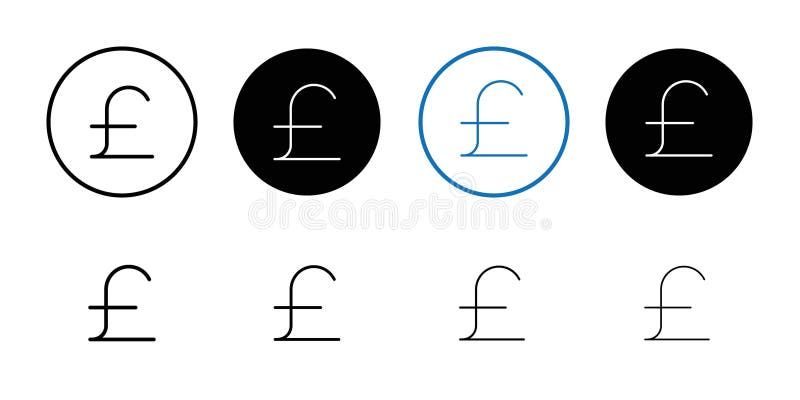 Pound Icon Outline Vector for Web Ui Stock Vector - Illustration of ...