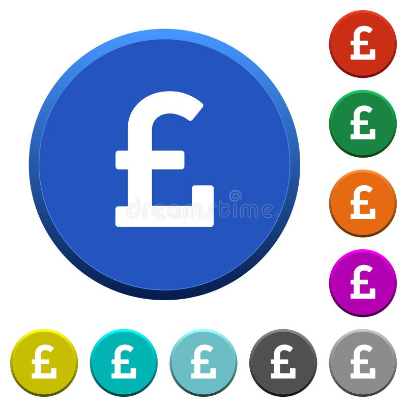 Pound sign beveled buttons stock vector. Illustration of bank - 188021186