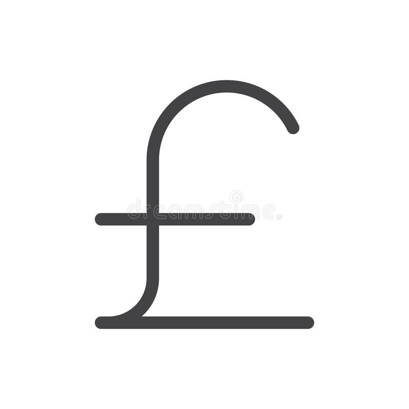 Pound Sign Icon Thin Outline Art Symbol Stock Vector - Illustration of ...