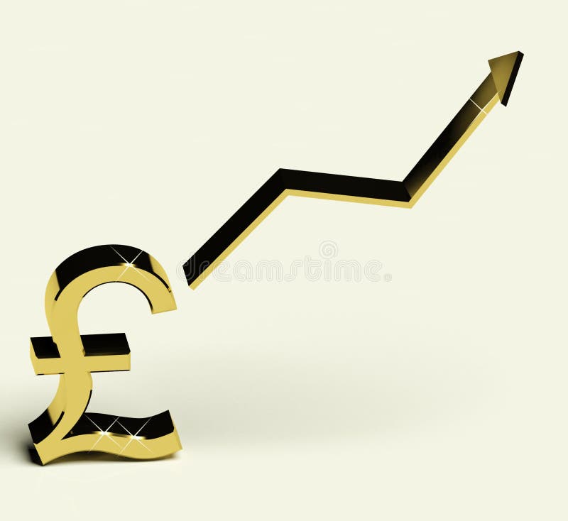 Pound Sign and Up Arrow As Symbol for Earnings Stock Illustration ...