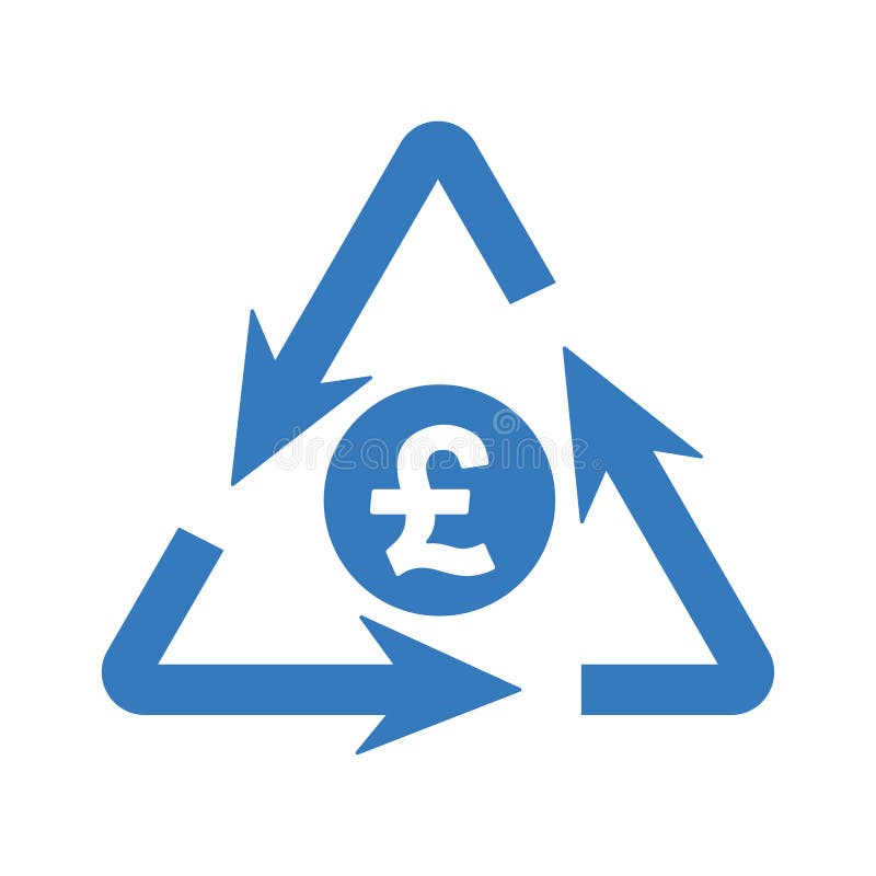 Pound Sterling Arrow Cycle Icon. Blue Version Stock Illustration ...