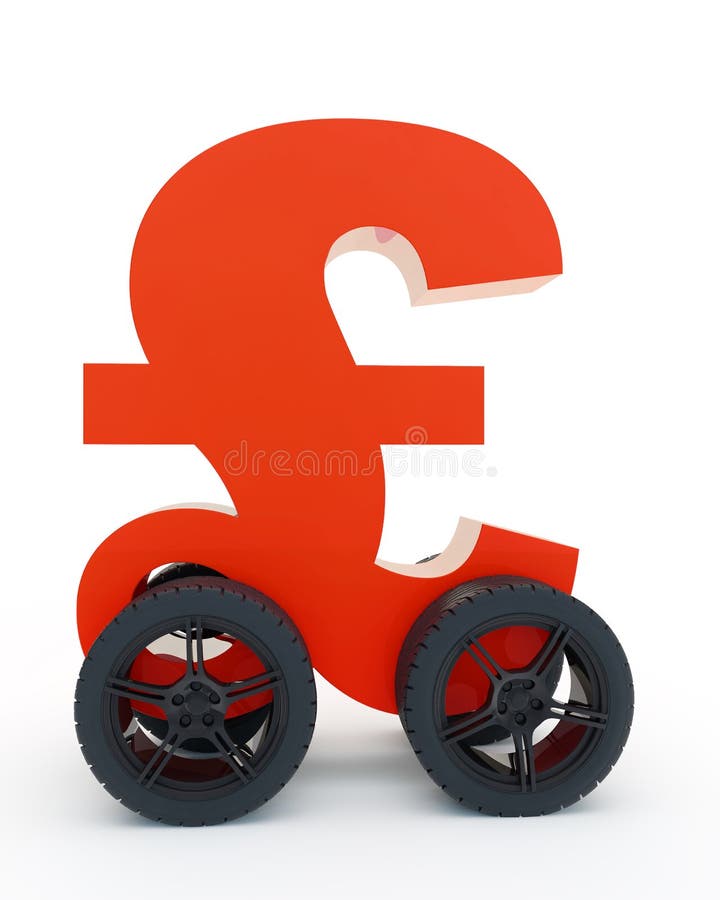 Pound sterling on wheels stock photo. Image of price - 54296384