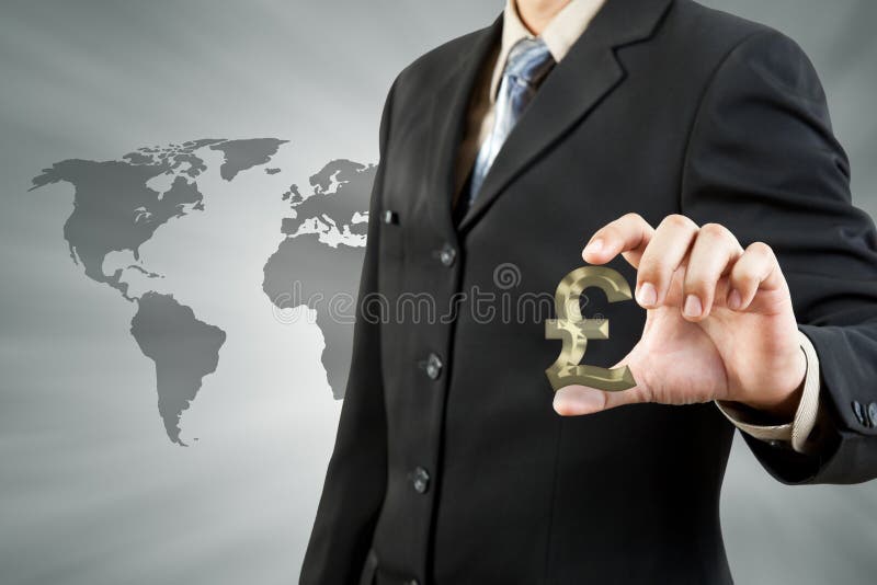 Pound Symbol in Businessman Hand Stock Photo - Image of money, concept ...
