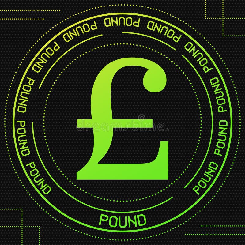 Pound Symbol on Digital Themed Background. Stock Vector - Illustration ...