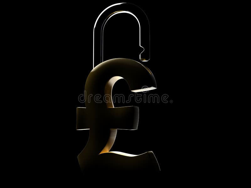 Pound Key with Padlock stock illustration. Illustration of growth ...
