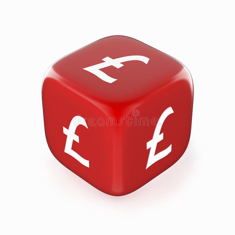 Pound Symbol on Red Dice stock illustration. Illustration of symbol ...