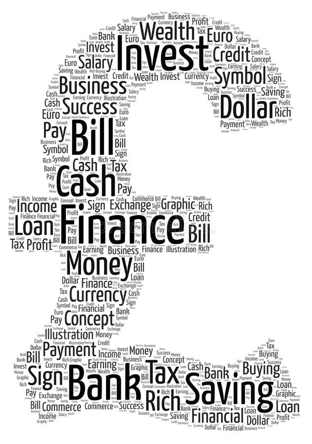 Pound Symbol Word Cloud stock illustration. Illustration of bill ...