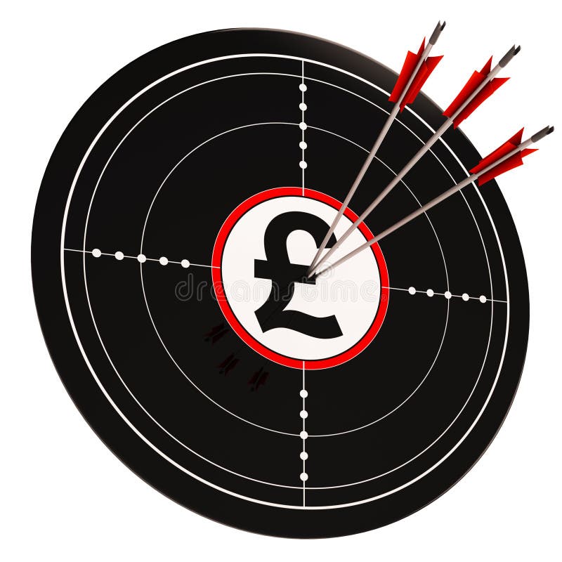 Pound Target Shows UK Money Investment Stock Illustration ...
