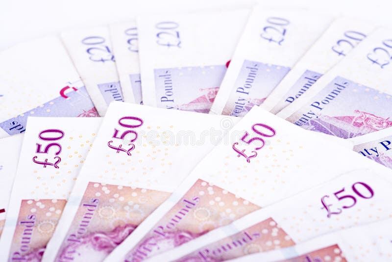 Pounds Banknotes on a White Background Editorial Stock Image - Image of ...