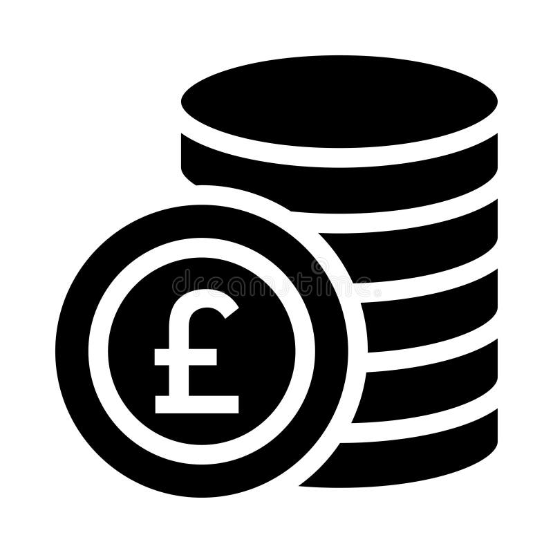 Pounds coin icon stock illustration. Illustration of isolated - 100494221