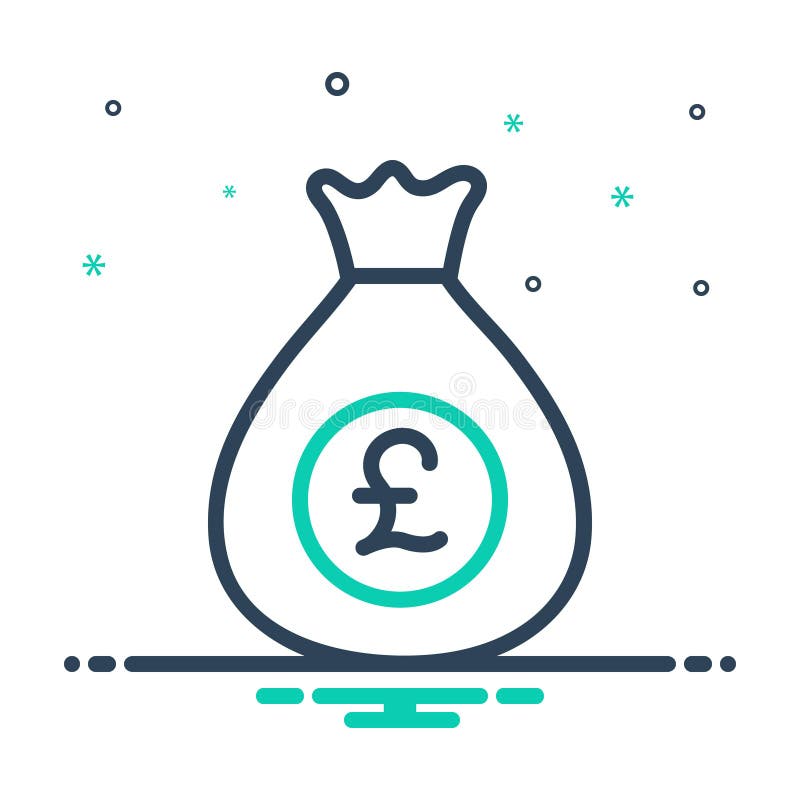 Mix Icon for Pounds, British Currency and Moneybag Stock Illustration ...