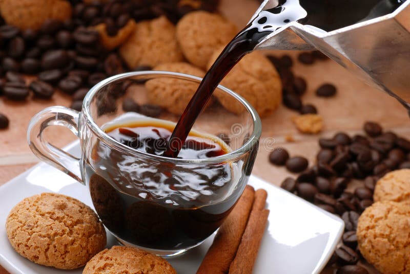 Pour the coffee stock photo. Image of beans, fresh, biscuit - 44290388