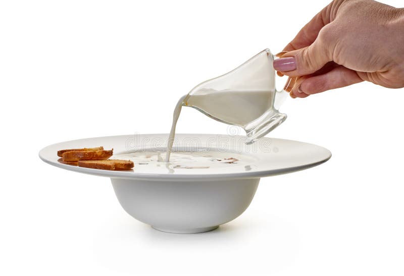 Pour Cream into Mushroom Cream Soup Stock Photo - Image of appetizing ...