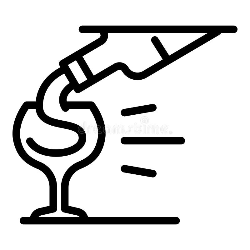 Pour into a Glass Icon, Outline Style Stock Vector - Illustration of ...
