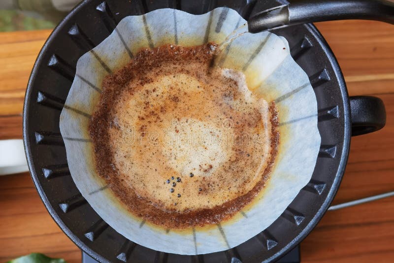 Pour Hot Water Over the Coffee Powder Stock Image - Image of homemade ... Pour Hot Water Over the Coffee Powder Stock Image - Image of homemade ...