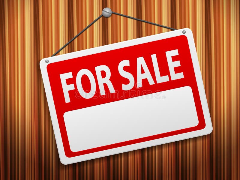 Pour Le Panneau De Signe De Vente Sur Le Bois Illustration Stock ...