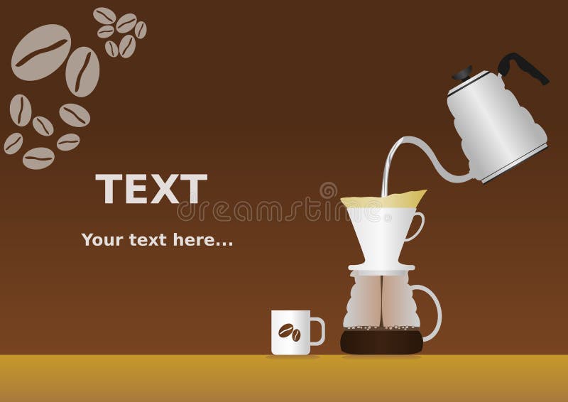 Pour Over Coffee for Text Background Stock Vector - Illustration of ...