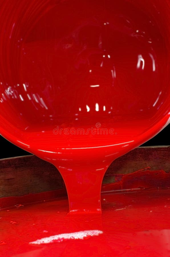 Pour of Red Color Printing Ink Stock Photo - Image of design, blue ...