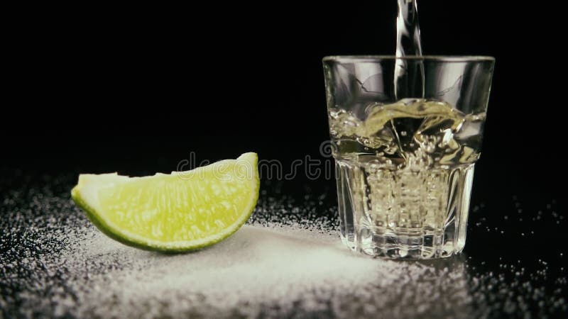 Pour Tequila in a Shot. Slow Motion Stock Footage - Video of shot, cold ...