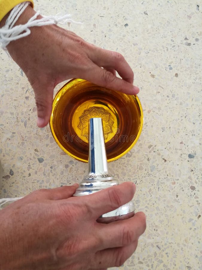 Pour Water of Dedication/Â to Make a Libation Stock Image - Image of ...
