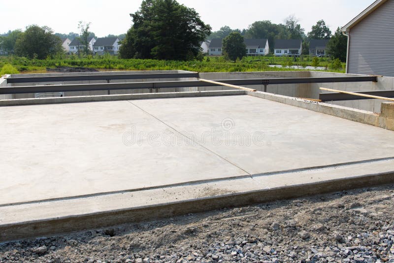 Poured Foundation for a New House Formwork Ground Stock Image - Image ...