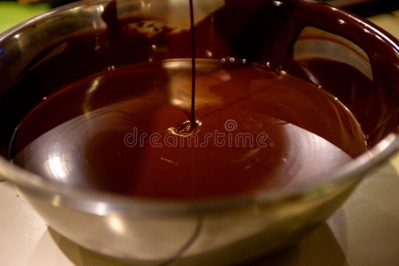 Poured Melted chocolate stock image. Image of dessert - 298504979