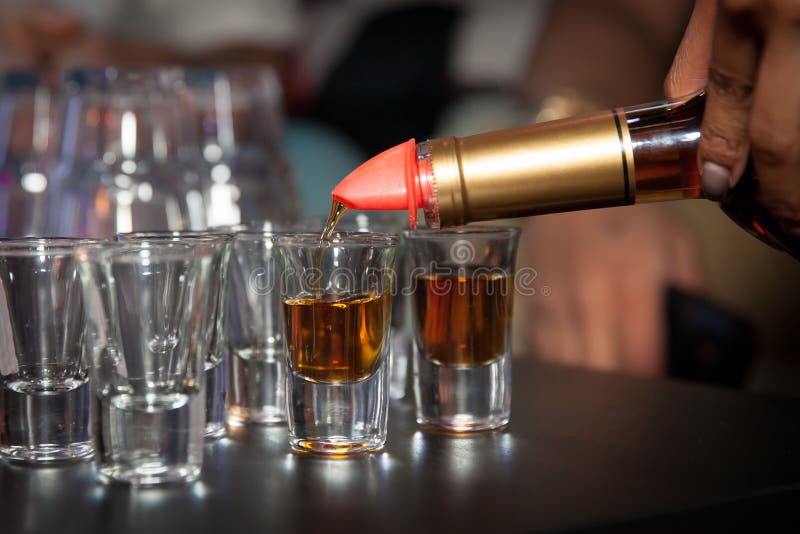 Pouring Alcohol Using Liquor Pourer Stock Photo - Image of health ...