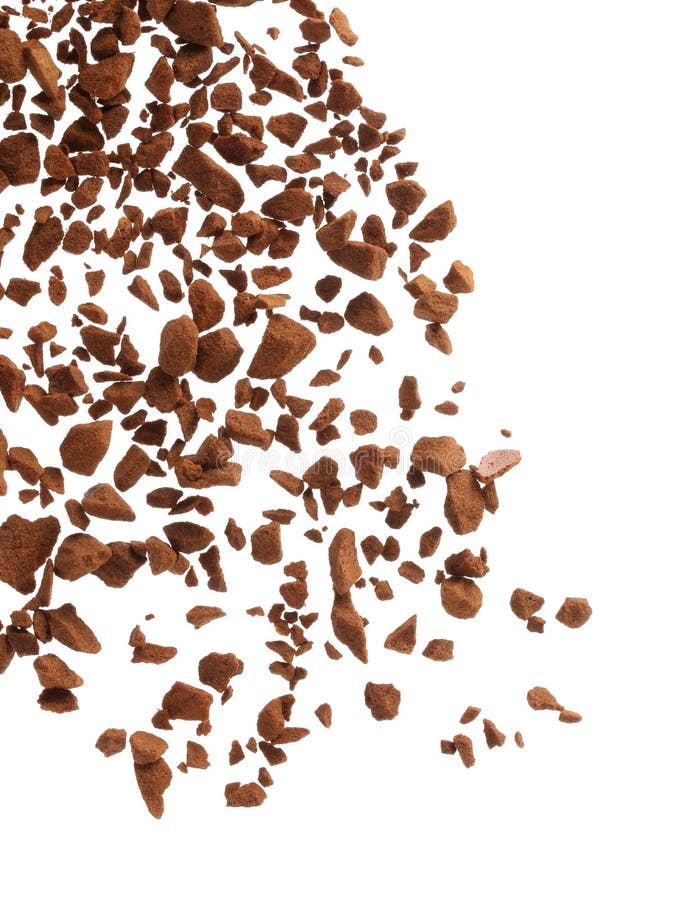 Pouring Aromatic Instant Coffee on White Background Stock Photo - Image ...