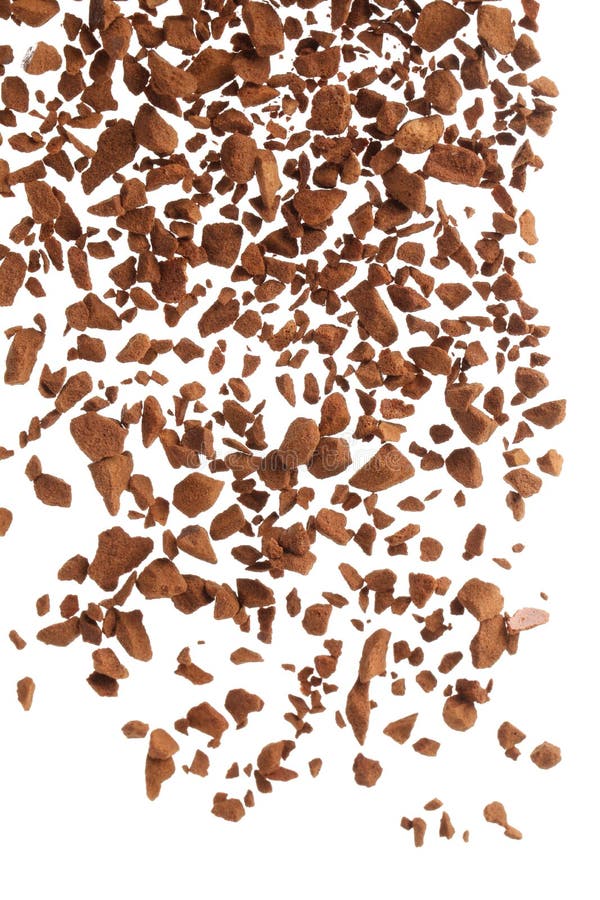 Pouring Aromatic Instant Coffee on White Background Stock Image - Image ...