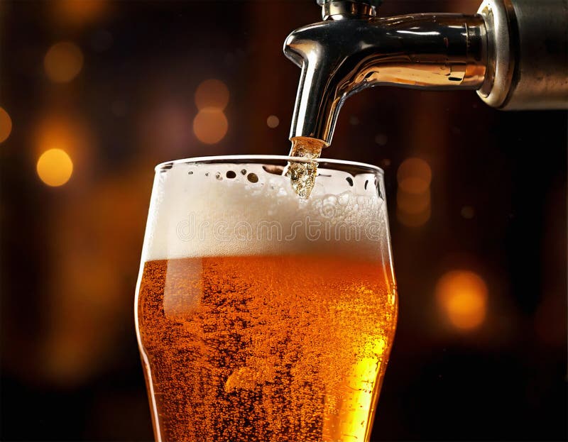 Pouring beer stock illustration. Illustration of flowing - 350753771