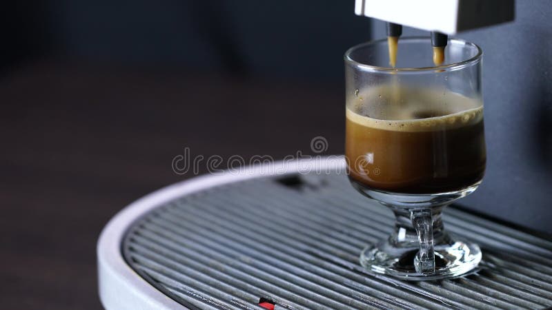 Pouring Coffee Stream from Professional Machine Stock Video - Video of ...