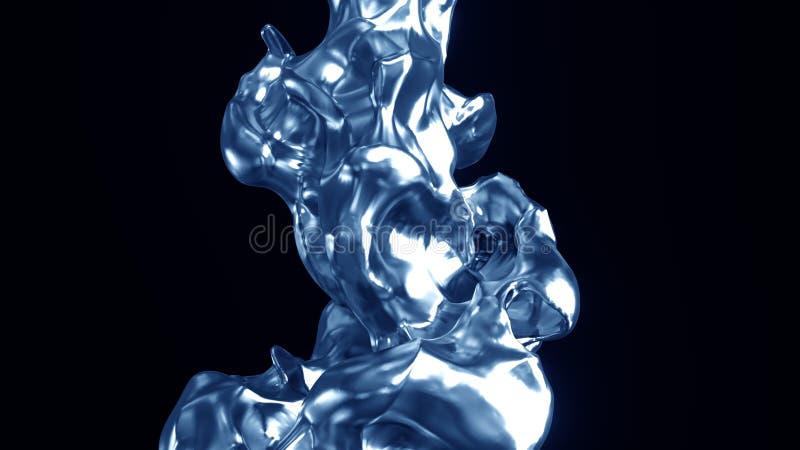 Pouring Blue Metallic Liquid 3D Rendering Stock Illustration ...