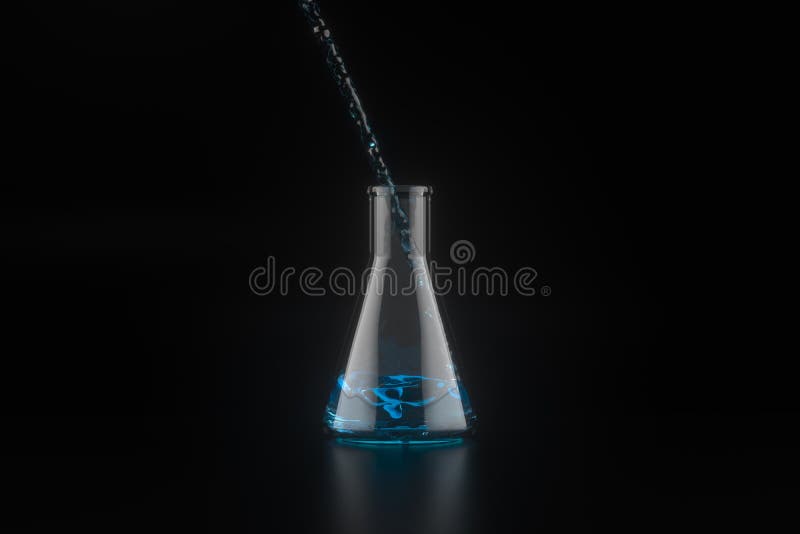 Pouring the Chemicals into the Flask, 3d Rendering Stock Illustration ...