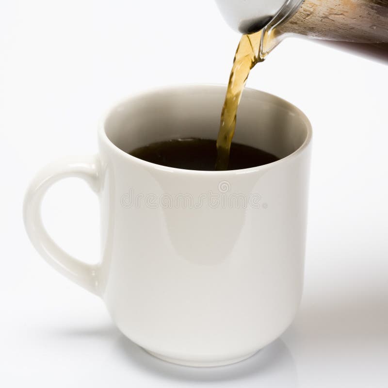 Pouring coffe into cup stock photo. Image of energy, bean - 4222428