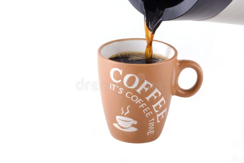 Pouring coffee. stock photo. Image of black, drink, coffee - 6405518