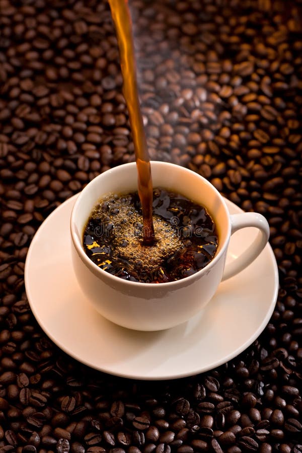 Pouring coffee stock image. Image of espresso, drink, roasted - 9414949