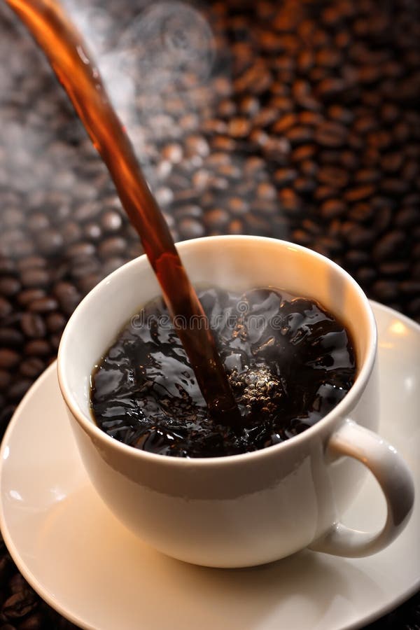 Pouring coffee stock image. Image of drink, full, espresso - 9428263
