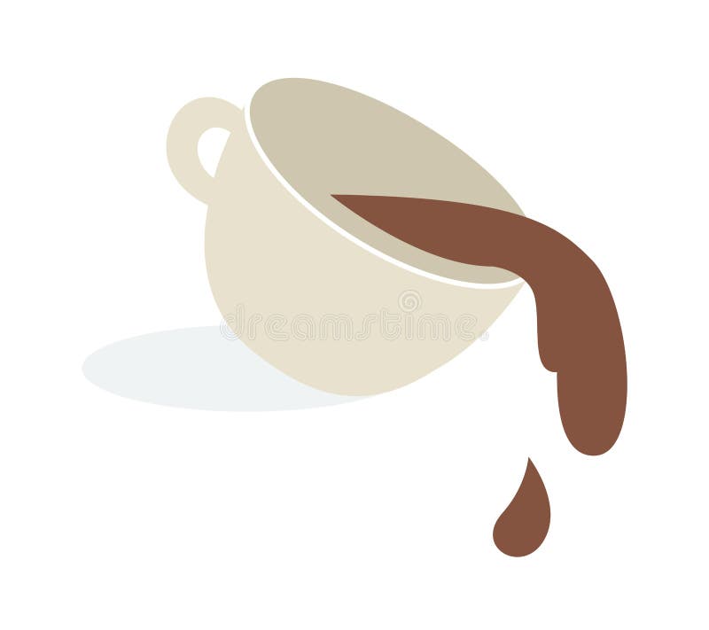 Pouring Coffee from Cup Flat Icon Stock Vector - Illustration of brewed ...