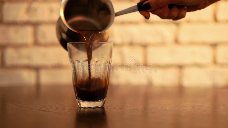 Pouring Coffee into Cup in Modern Kitchen Stock Video - Video of ...